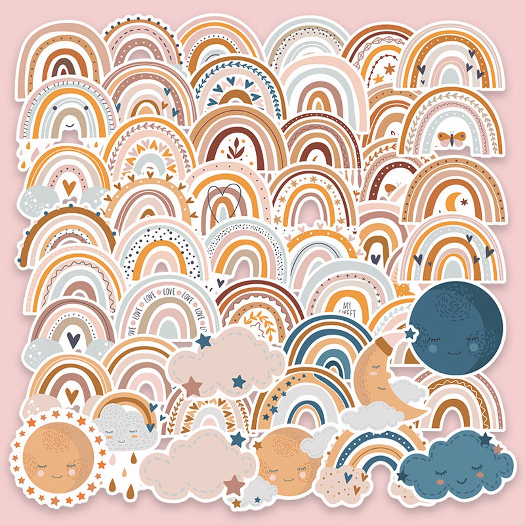 Boho Rainbows Large Cute Cartoon Stickers - Etsy