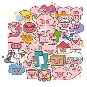 Kawaii Pigs Large Cute Cartoon Stickers - Etsy