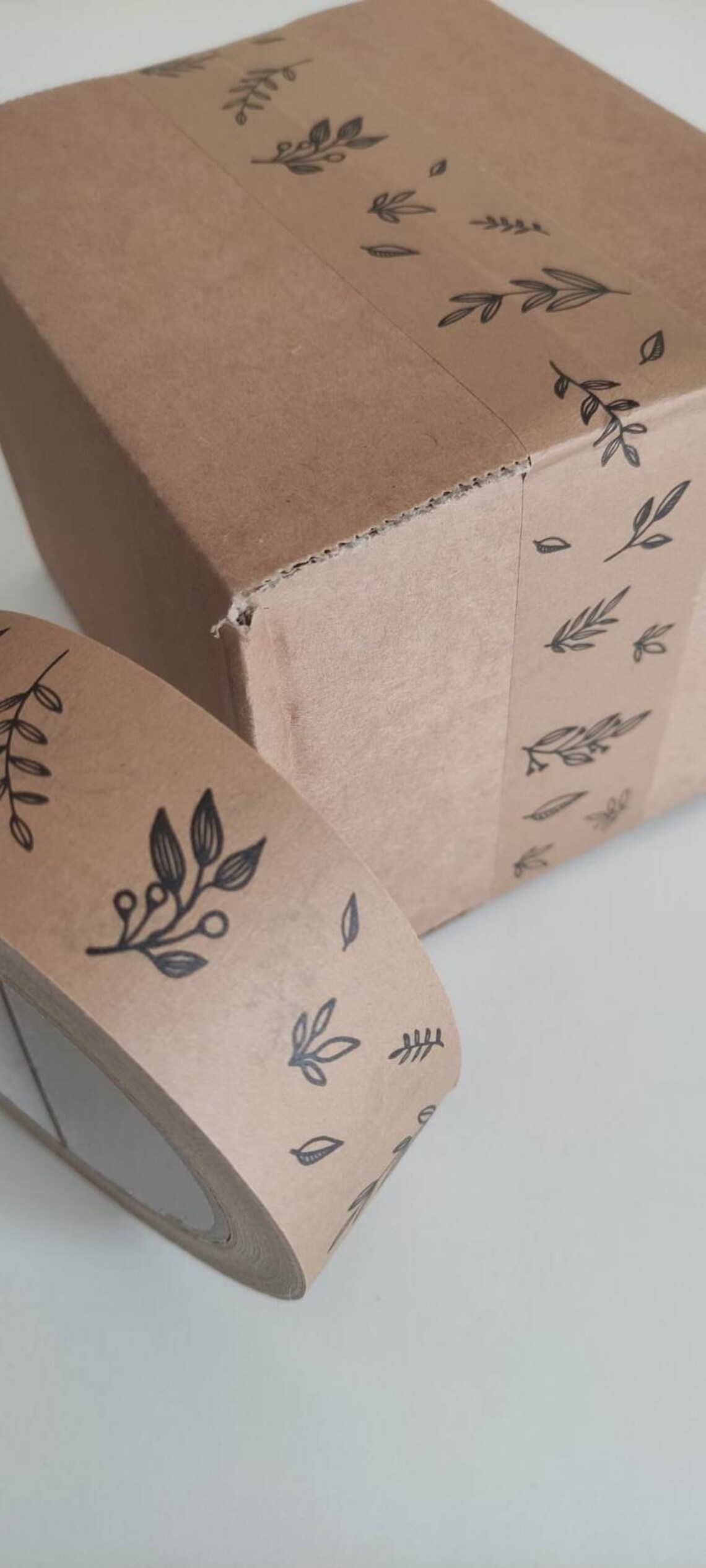 Spring Leaves Kraft Brown Paper Packaging Tape - Etsy
