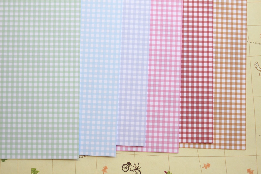 Set 02 Small Gingham Mix Printed Card Stock 250gsm - Etsy