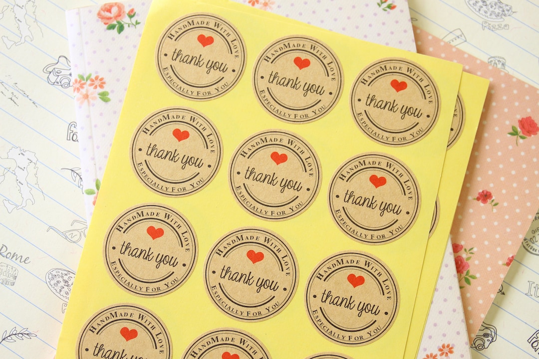 Kraft Paper THANK YOU Especially for You Handmade With Love Printed ...
