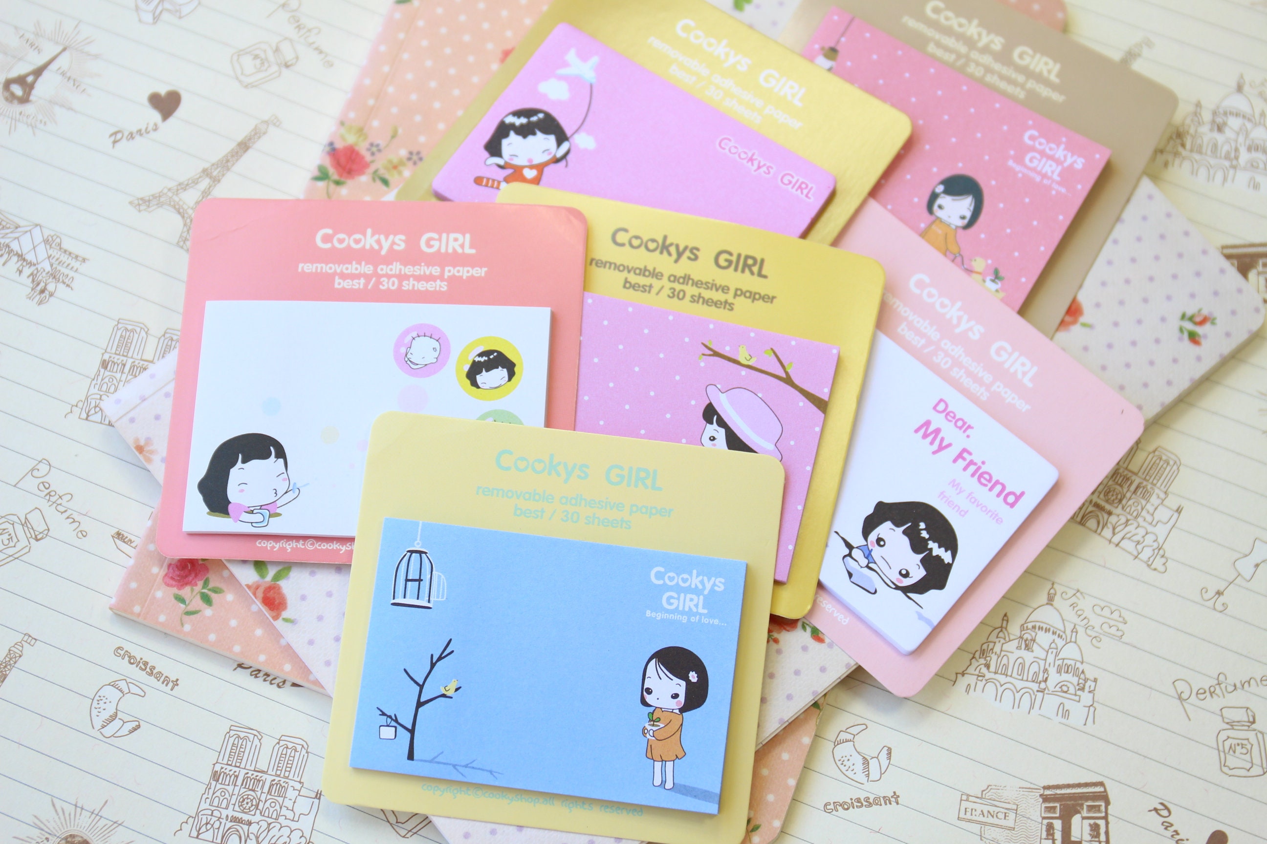 05 Cookys Girl Cartoon Sticky Notes | Etsy