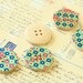 Set 5 LIGHT BLUE Craft Ideas Flower Printed Wood Round Buttons - Etsy