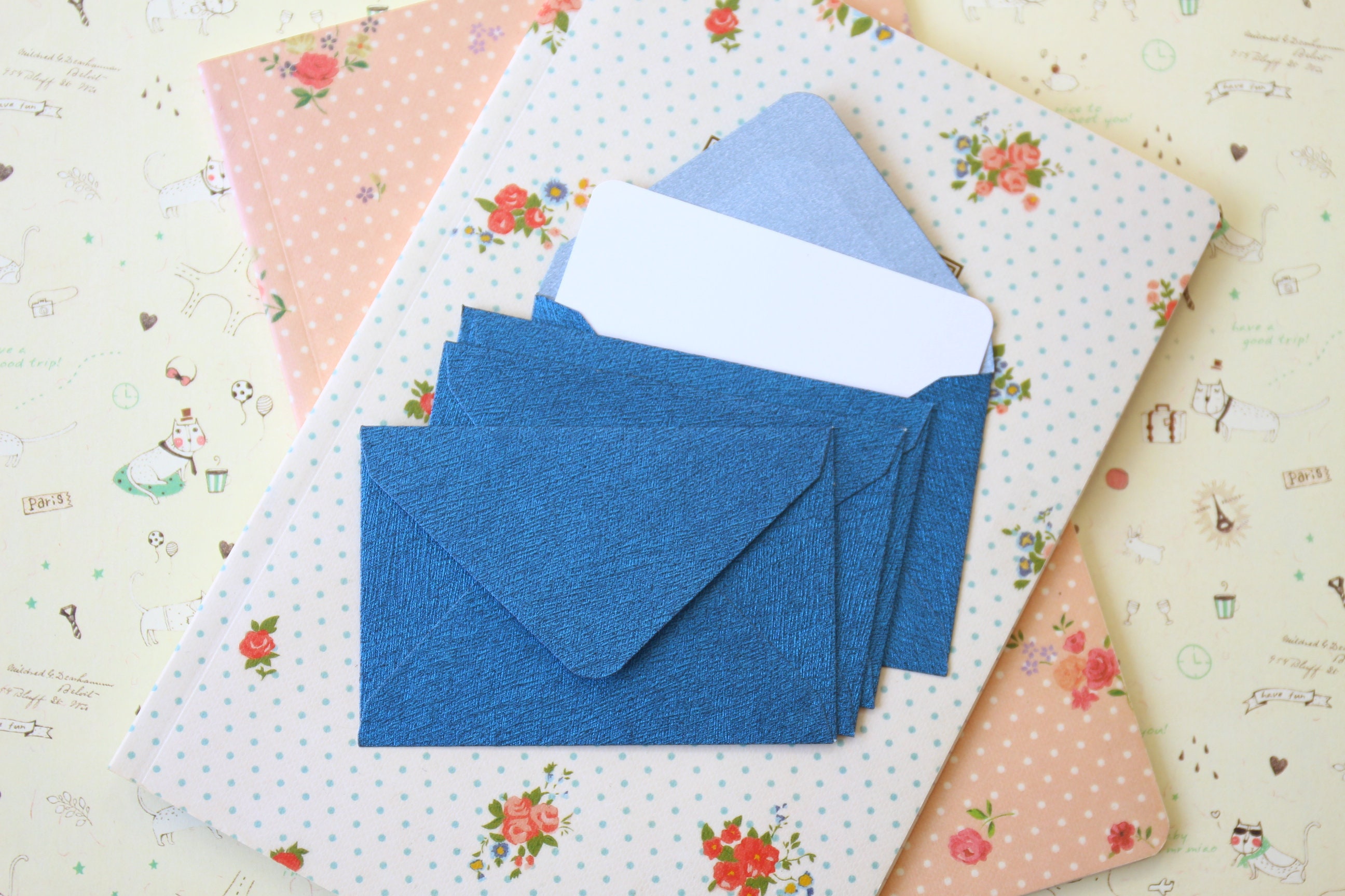 Royal Blue textured mini envelopes and note cards | Etsy