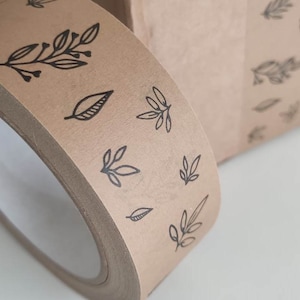Spring Leaves Kraft Brown Paper Packaging Tape - Etsy