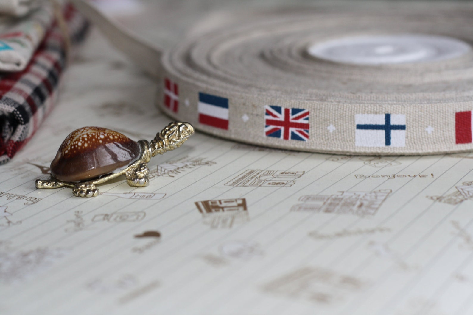 3m Decorative Country FLAGS Woven Cotton Linen Blended Sewing | Etsy