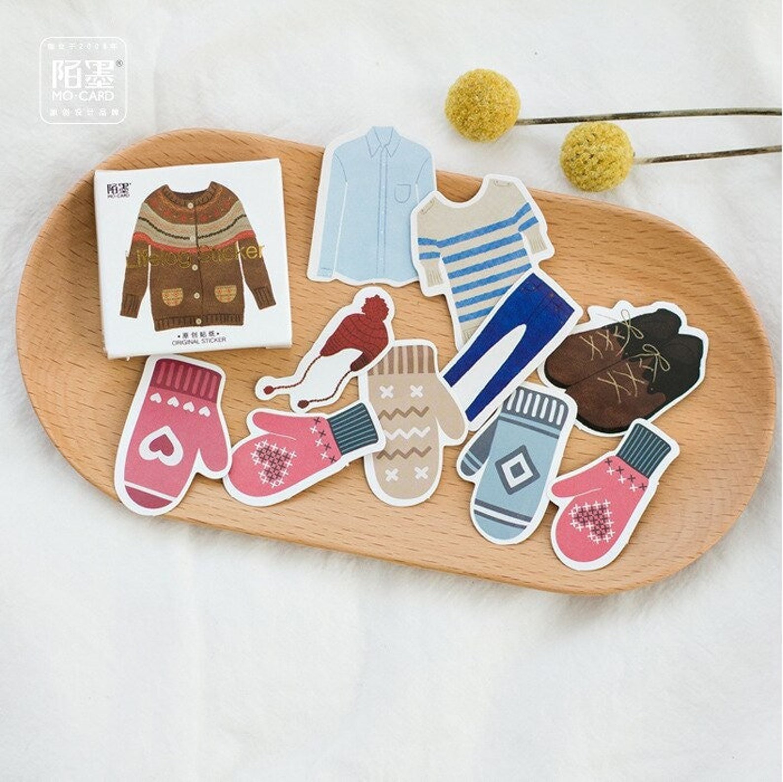 Winter Clothes Lifelog Stickers Cartoon Shapes Deco Stickers Set - Etsy