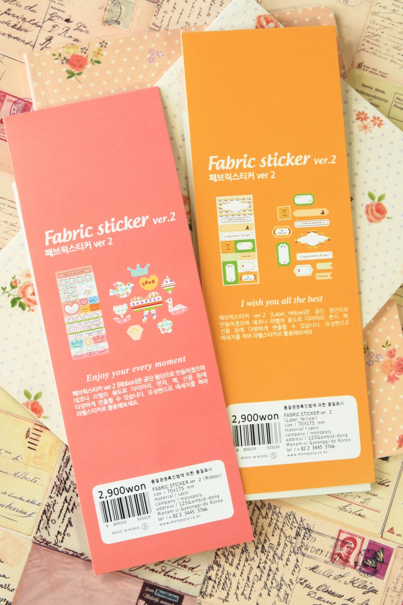 Mix Set Fabric Sticker Ver 2 self adhesive craft stickers | Etsy