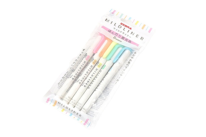 Zebra Mildliner 5pc Set Japanese Version - Etsy UK