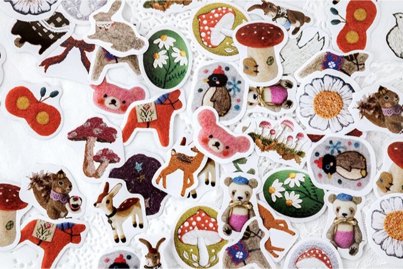 Handmade Felt Mo-card Cartoon Shape Stickers - Etsy