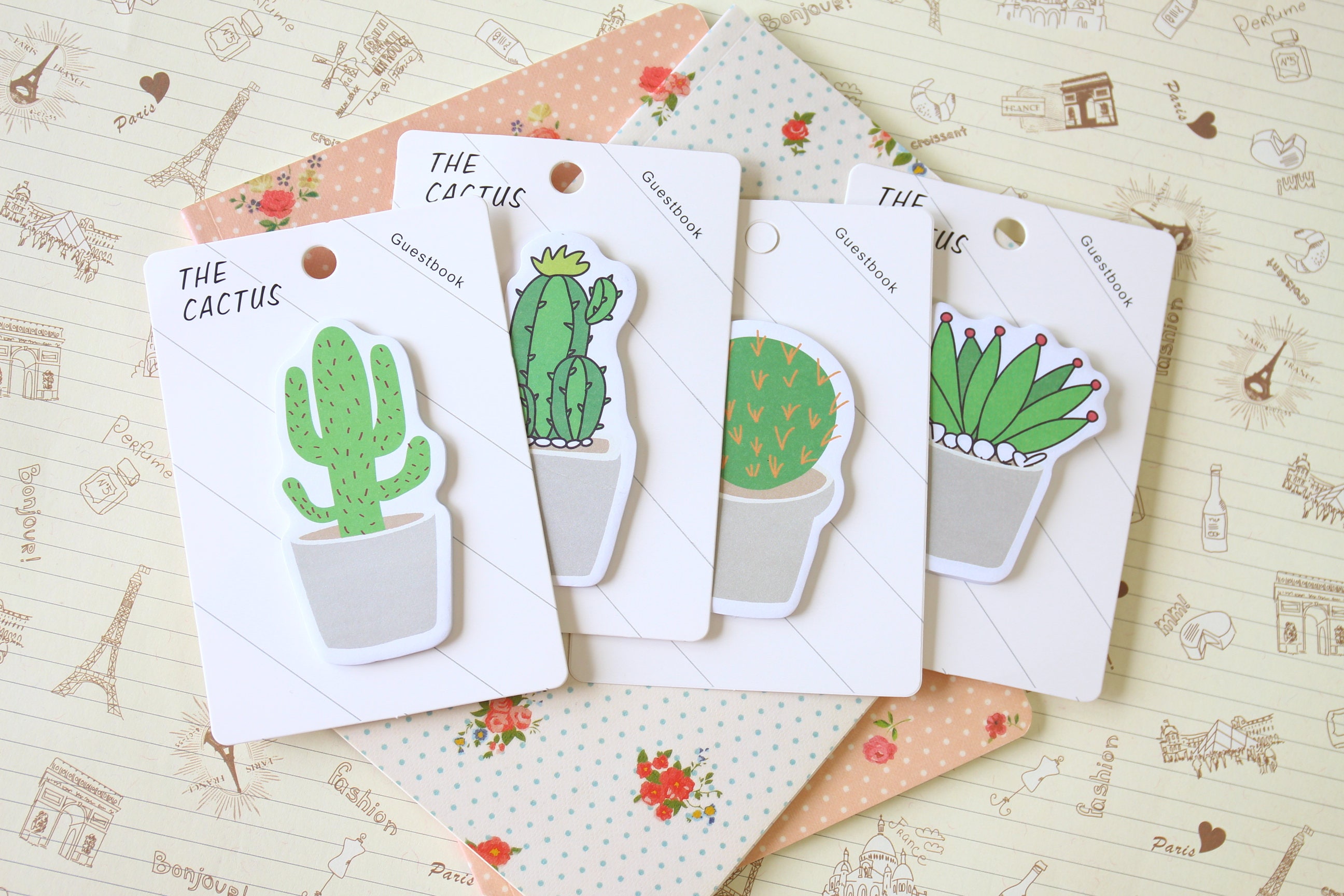 Cute Cactus Succulent Plants Shapes Sticky Notes | Etsy