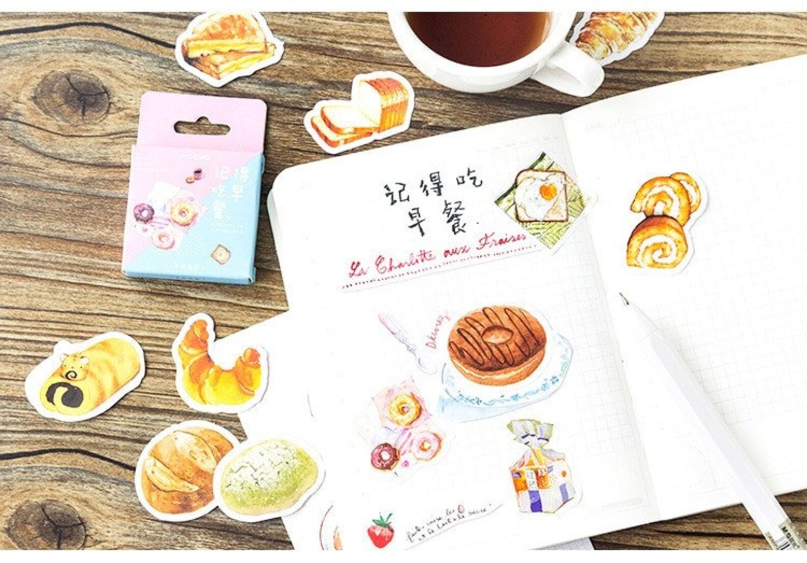 Breakfast Mo-card Cartoon Shapes Stickers - Etsy