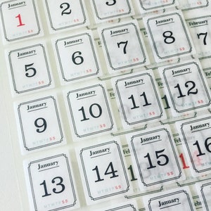 Calendar Stickers Set Date Month Diary Planner Stickers - Etsy