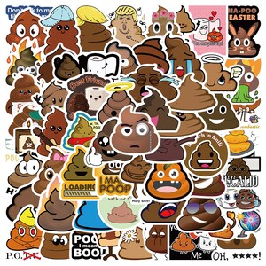 Poo Emoticons Large Cute Cartoon Stickers - Etsy