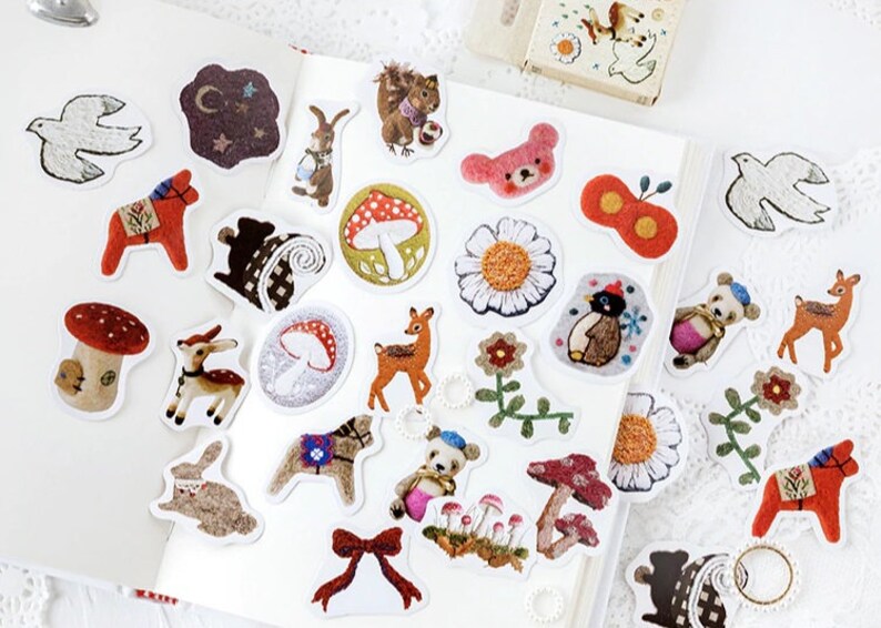 Handmade Felt Mo-card Cartoon Shape Stickers - Etsy