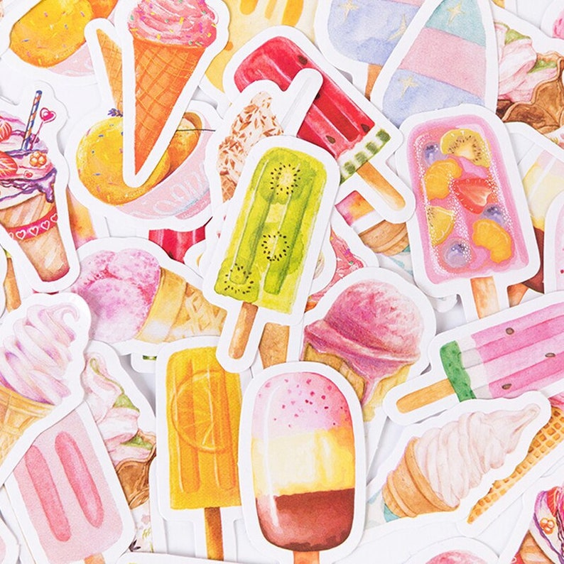 Ice Cream Mo-card Cartoon Shapes Stickers - Etsy