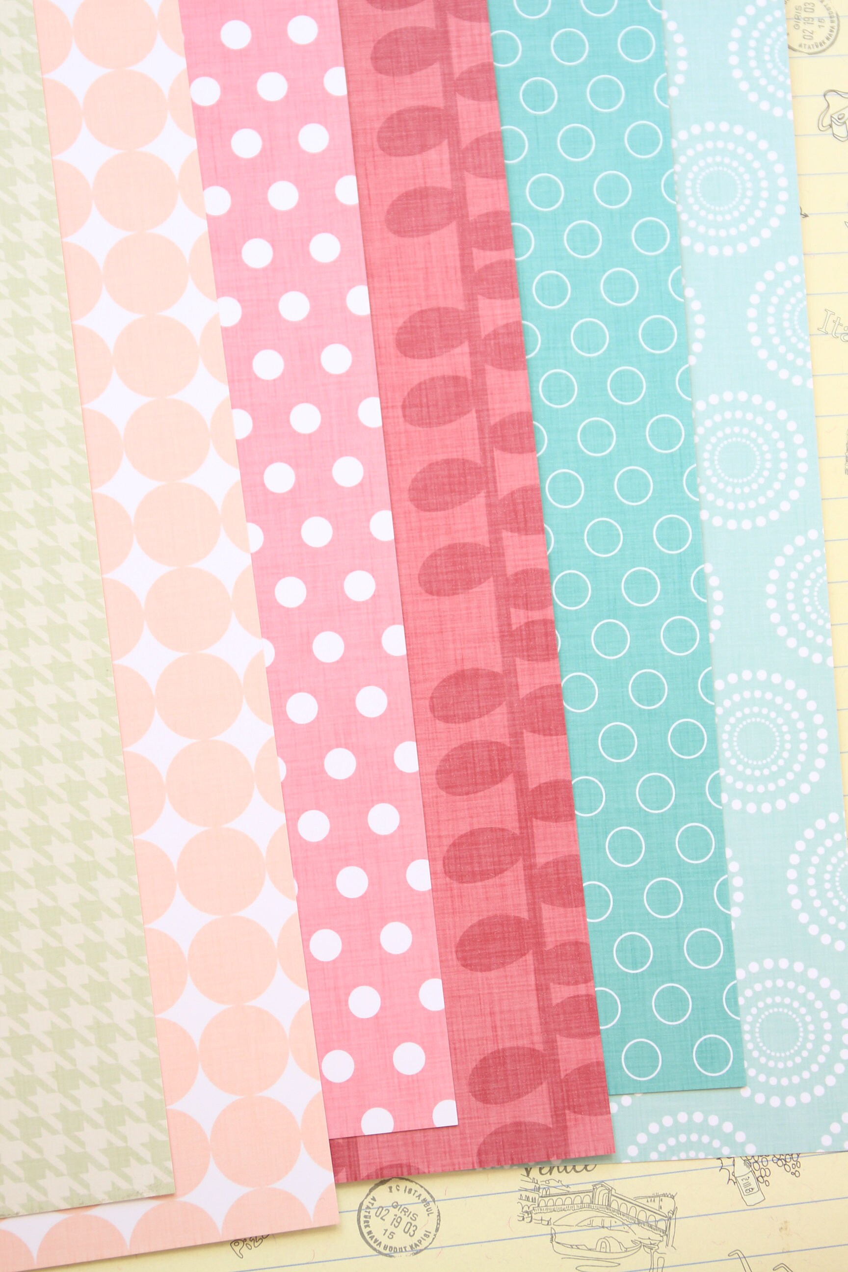 Set 01 Pink and Blue mix patterns printed card stock 250gsm | Etsy