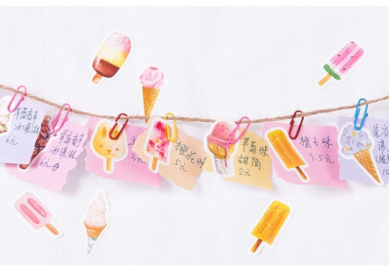 Ice Cream Mo-card Cartoon Shapes Stickers - Etsy
