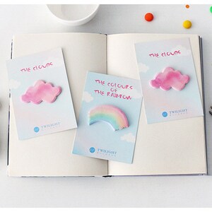 Rainbow Clouds Cartoon Shapes Sticky Notes - Etsy