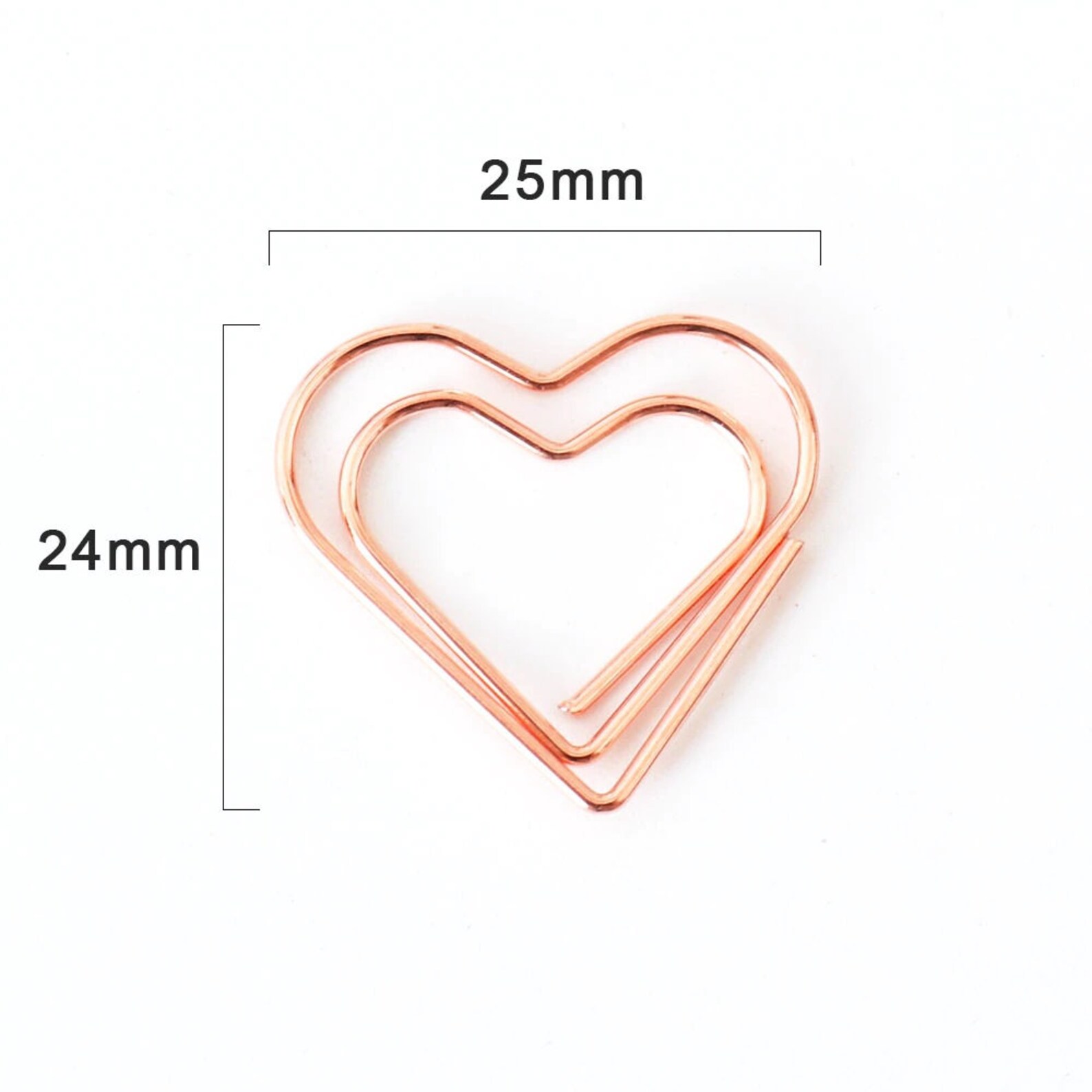 Rose Gold Hearts Paper Clips - Etsy