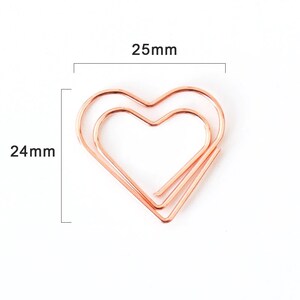 Rose Gold Hearts Paper Clips - Etsy