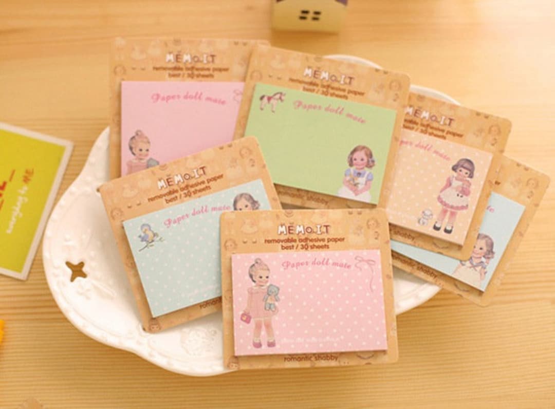 Paperdoll Mate Cartoon Sticky Notes - Etsy
