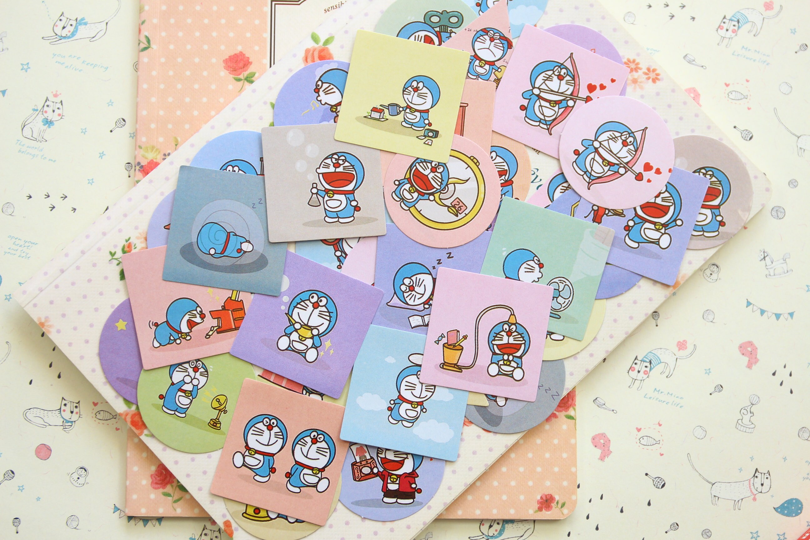 Doraemon Cartoon Point Stickers | Etsy
