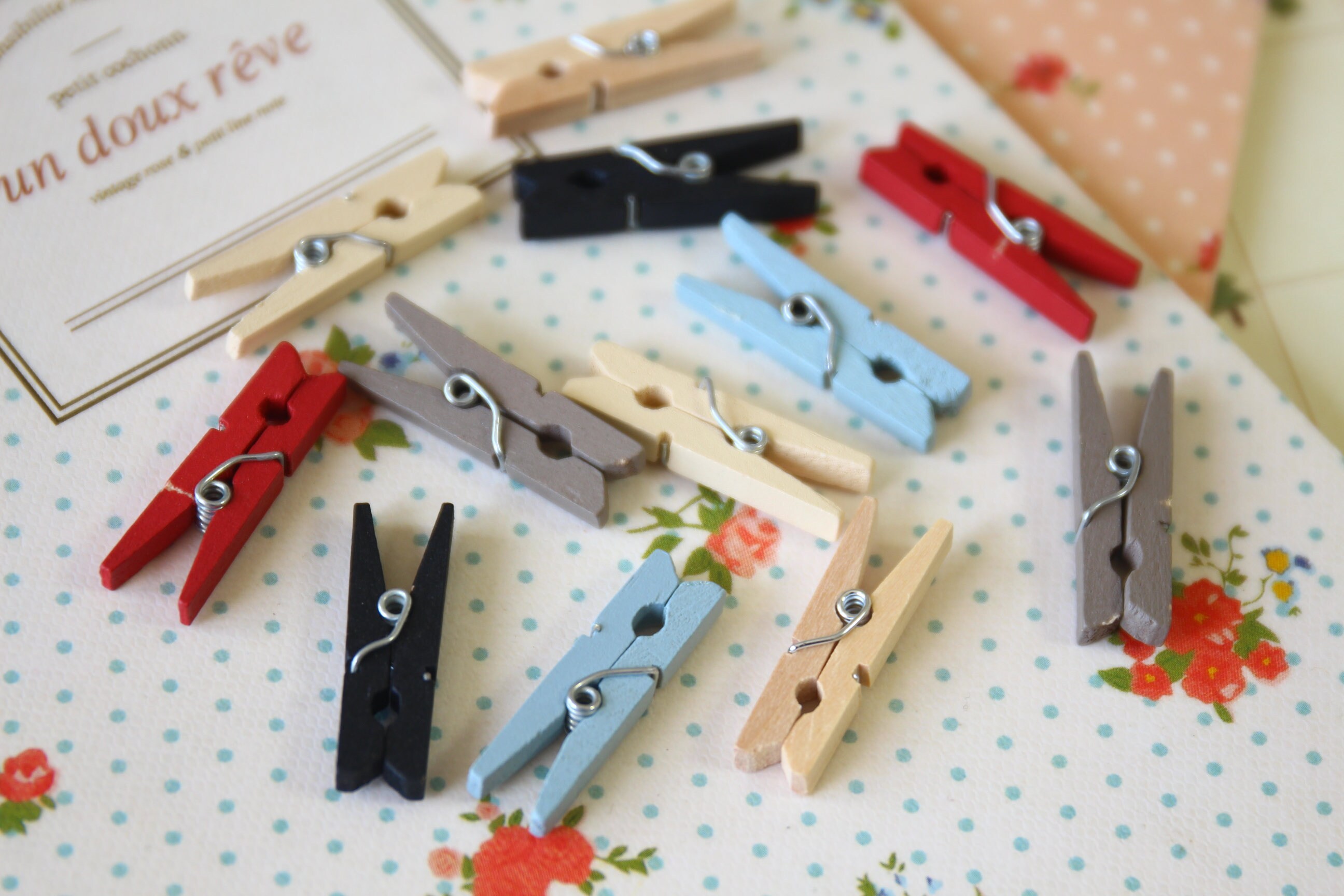 Brown Plain Colour Mini Pegs Note Clips - Etsy