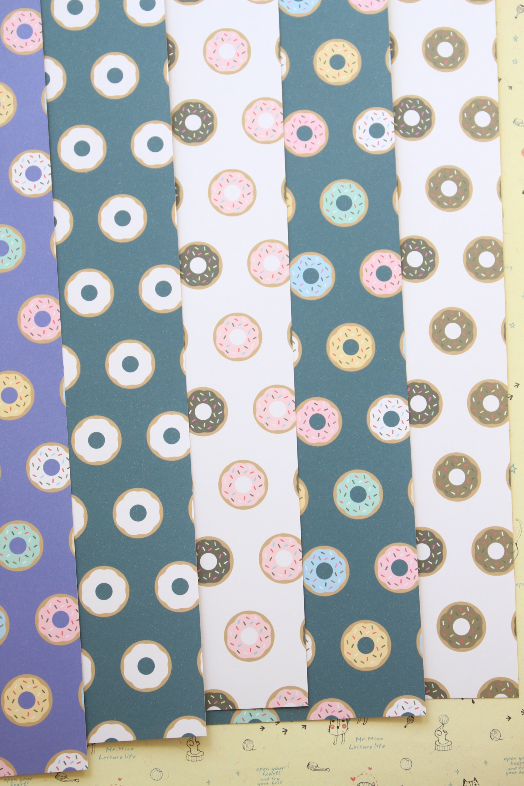 Set 02 Cute Donut Patterns Printed Card Stock 250gsm - Etsy