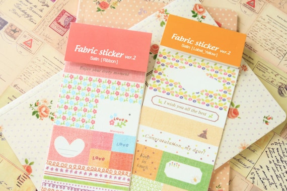 Mix Set Fabric Sticker Ver 2 self adhesive craft stickers | Etsy