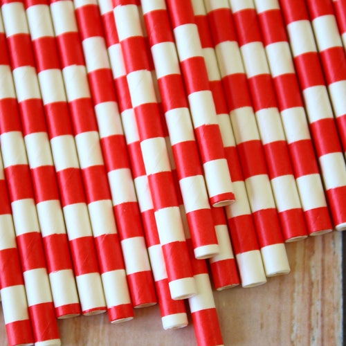Dark Aqua Circle Stripe Paper Straws - Etsy