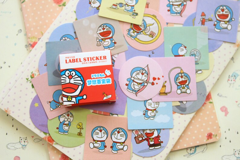 Doraemon Cartoon Point Stickers - Etsy