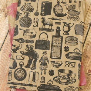 Large Victorian Life Print Kraft Brown Paper Bags - Etsy