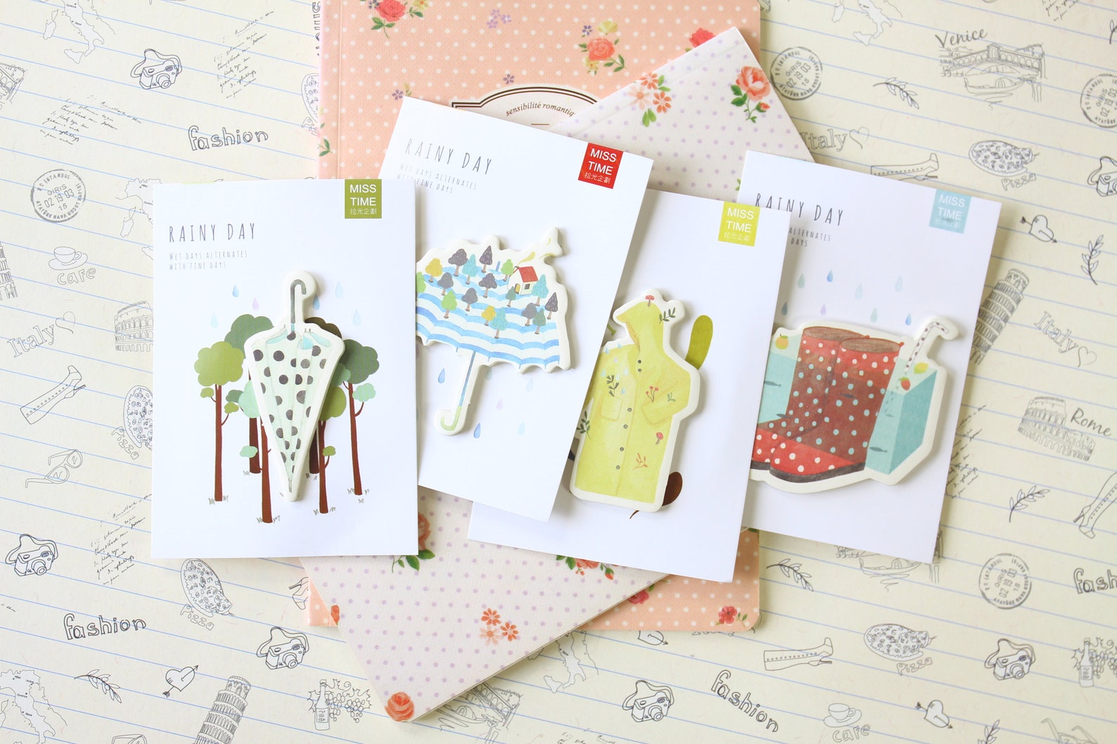 Miss Time Rainy Day Cartoon Shapes Sticky Notes - Etsy UK