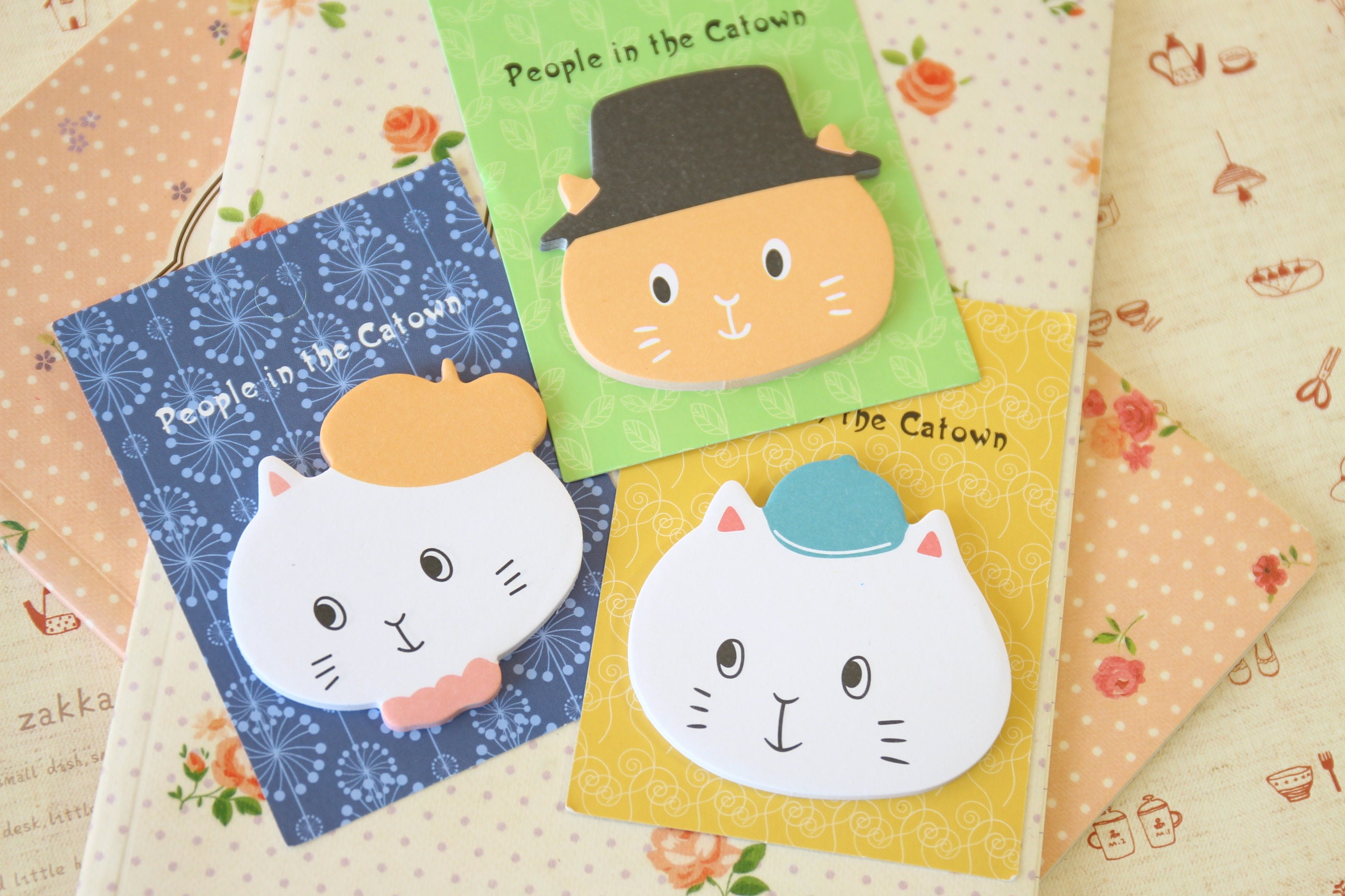 Catown Cartoon CAT Face Shapes Sticky Notes - Etsy