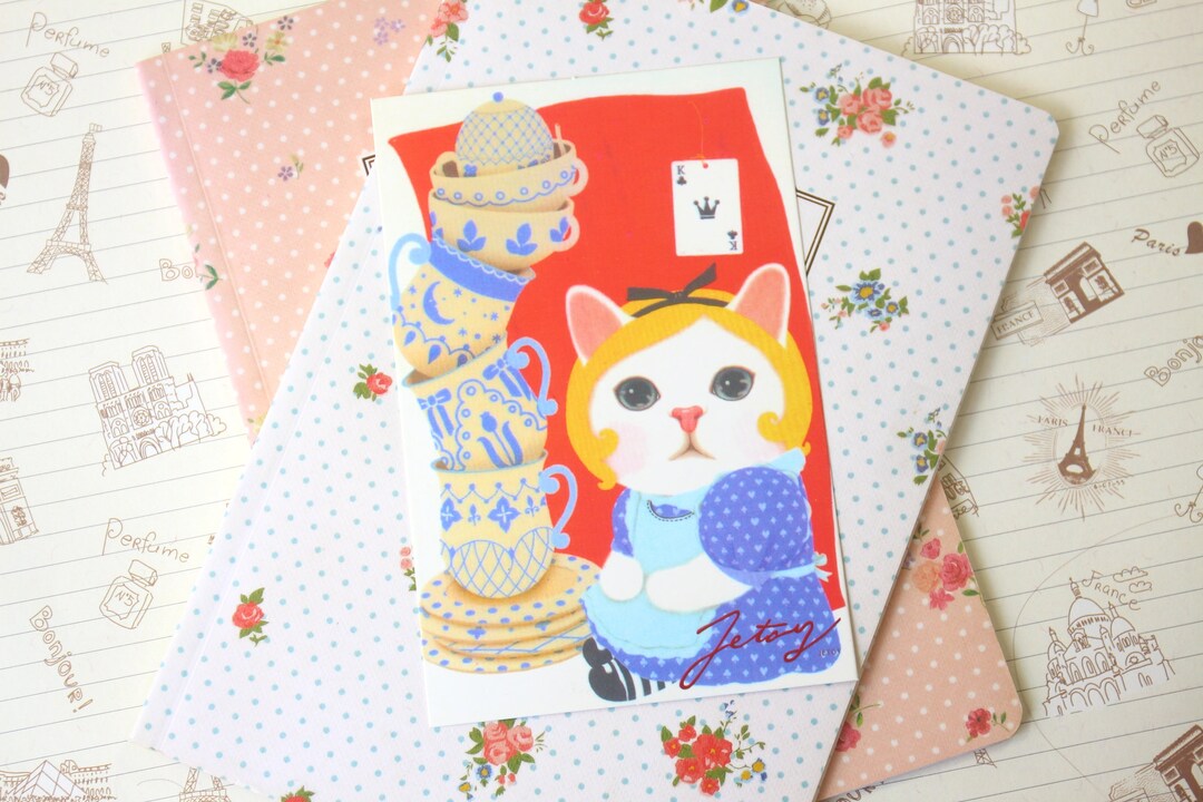Alice in Wonderland Choo Choo Cat Postcard - Etsy