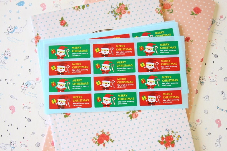 Little Santa Mini Cartoon Christmas Gift Stickers Seal Labels - Etsy UK