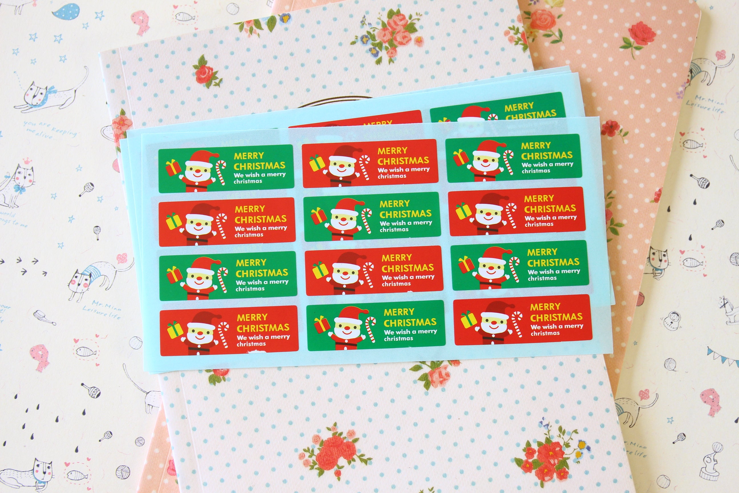 Little Santa Mini Cartoon Christmas Gift Stickers Seal Labels - Etsy UK