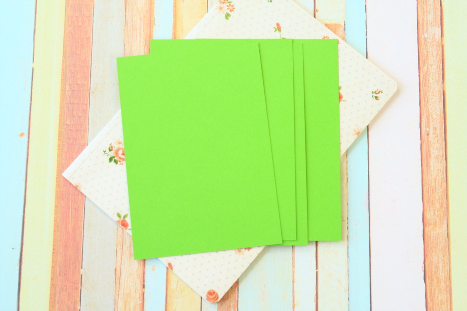 Chartreuse Green Craft Style Blank Postcards - Etsy