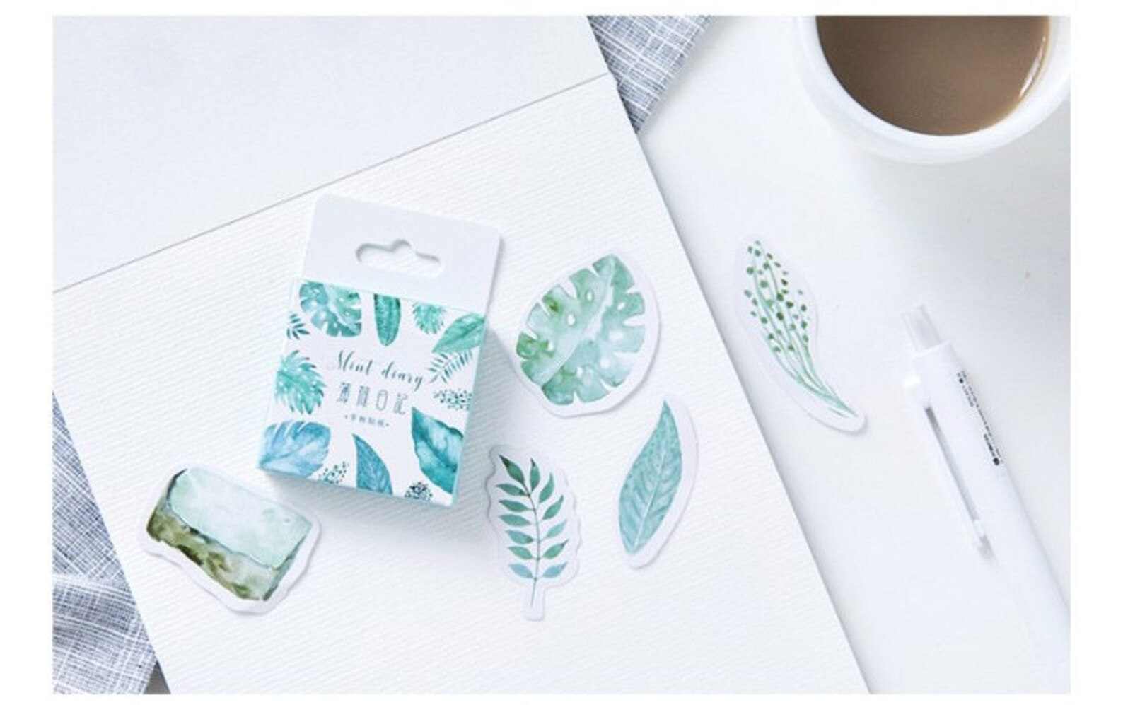 Mint Diary Mo-card Cartoon Leaf Shapes Stickers - Etsy