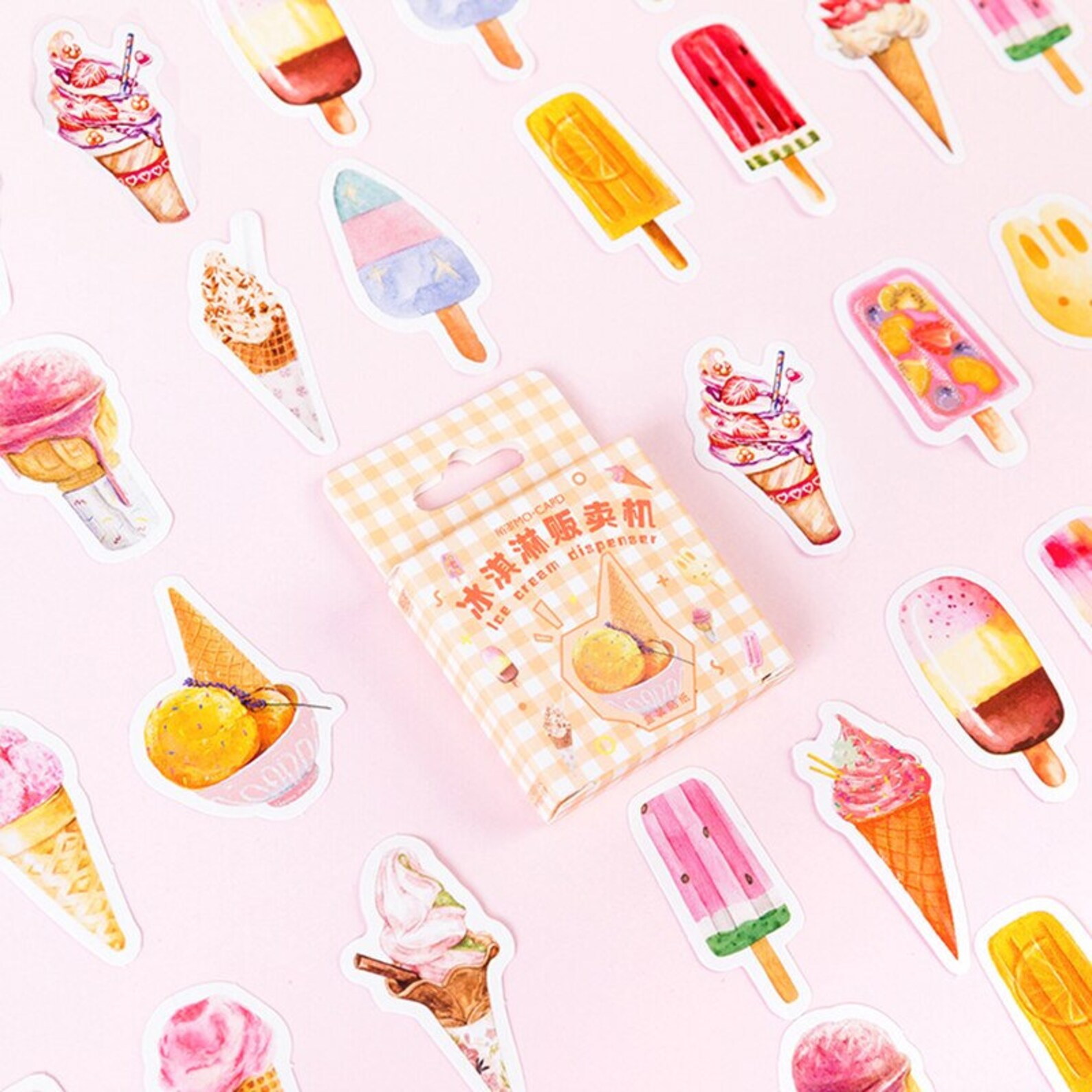 Ice Cream Mo-card Cartoon Shapes Stickers - Etsy
