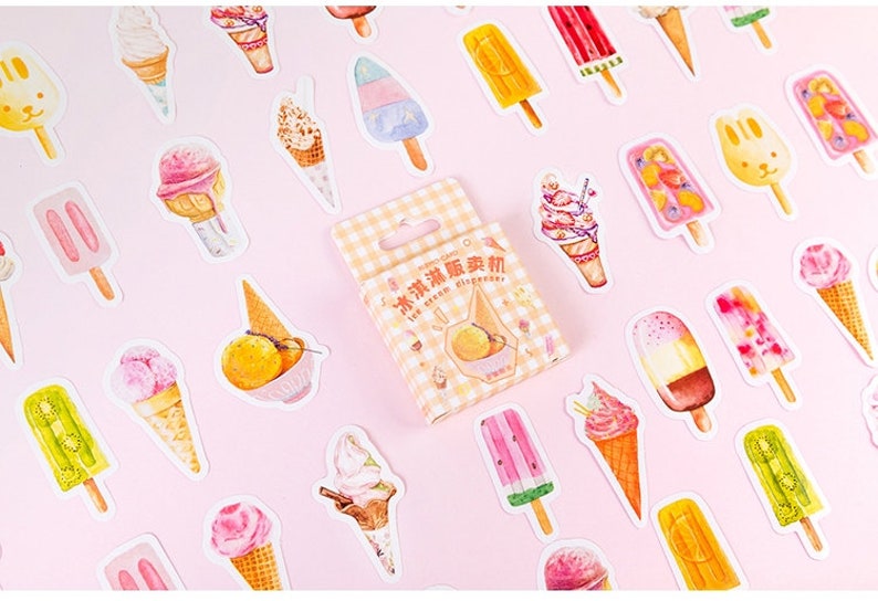 Ice Cream Mo-card Cartoon Shapes Stickers - Etsy
