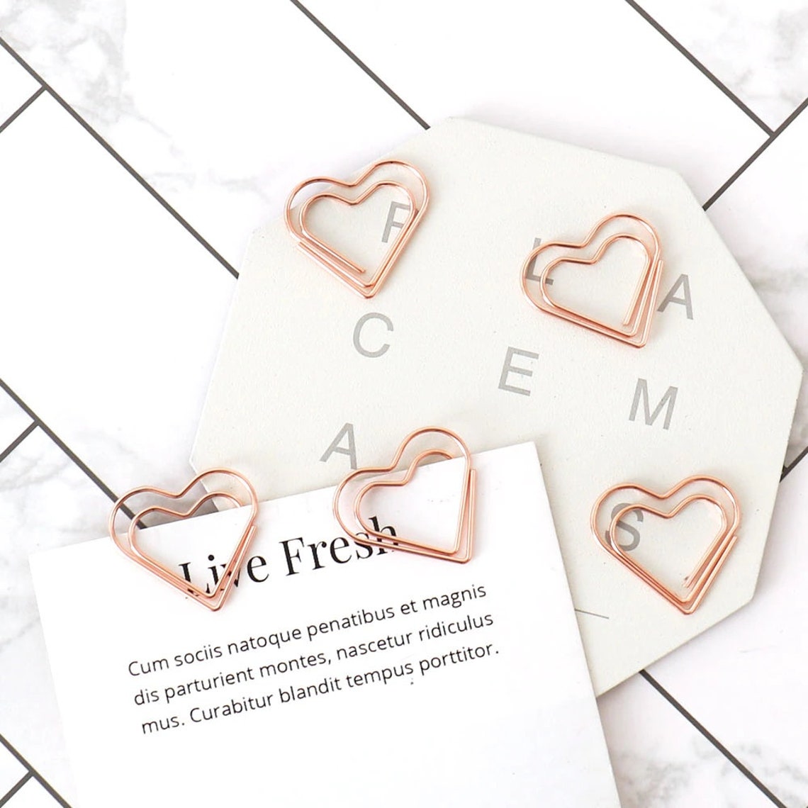 Rose Gold Hearts Paper Clips - Etsy
