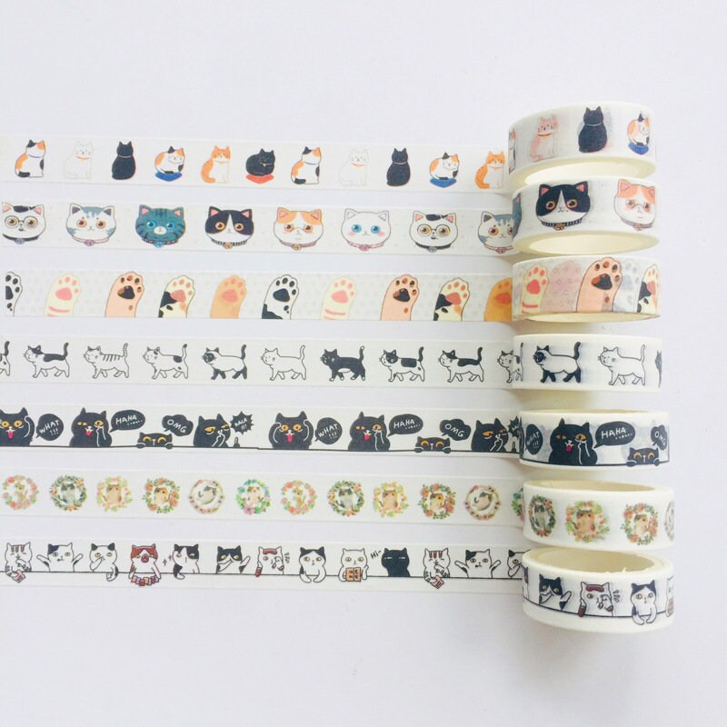 Moore Cartoon Cats Washi Masking Tape - Etsy