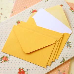 Gold Yellow Textured Mini Envelopes and Note Cards - Etsy