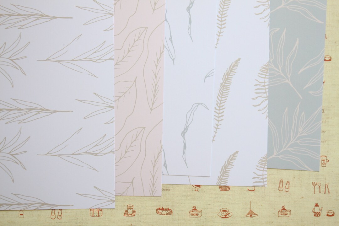Set 03 Romantic Leaves Printed Card Stock 250gsm - Etsy