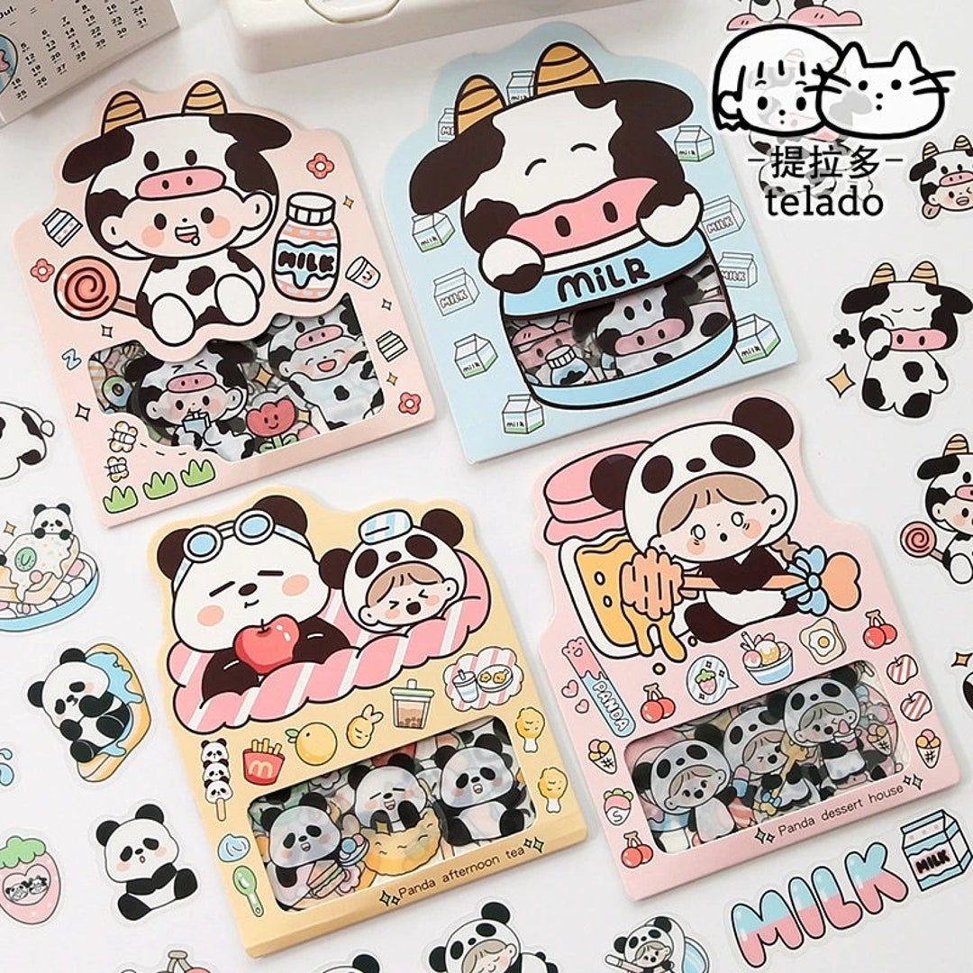 Panda Farm Cartoon Animals Sticker Flakes - Etsy