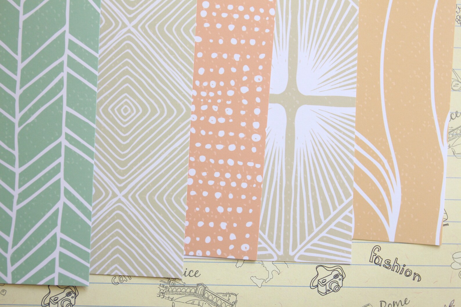 Set 02 Hand Drawn Patterns Mix Printed Card Stock 250gsm - Etsy