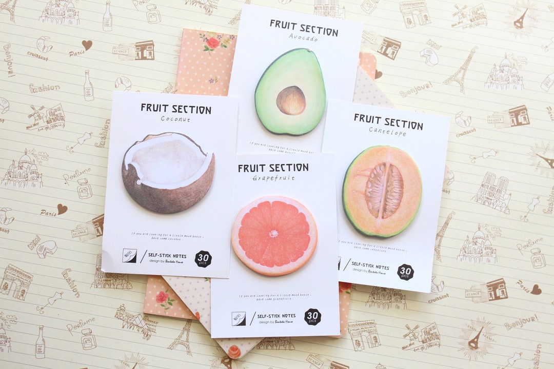 Fruit Section Fruit Shapes Sticky Notes - Etsy