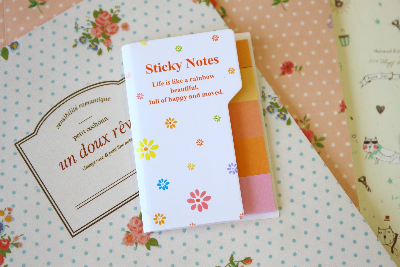 02 Rainbow Colours Deco Sticker Notes | Etsy